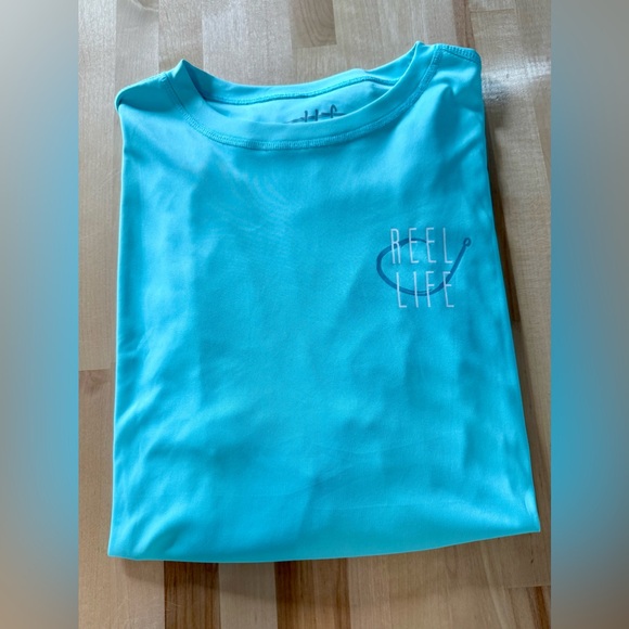 reel life | Shirts | Reel Life Aqua Blue Tshirt | Poshmark